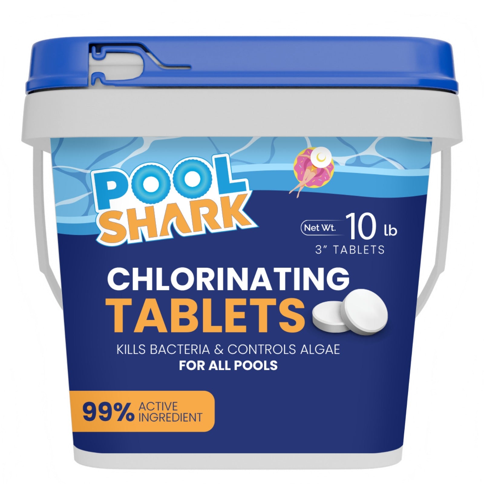 Pool Shark 3-Inch Chlorine Tablets – Slow-Dissolving 90% Active Chlori